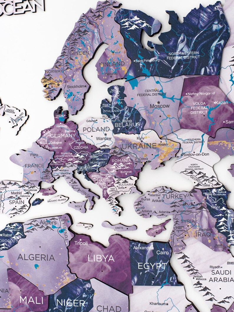 Unique World Map for Wall, Birthday Gift for Travel Lovers, Places You ...