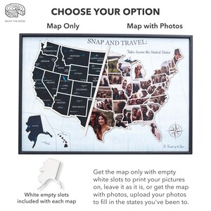 Personalized Gift USA Photo Map 50 States Travel Map DIY Gift Framed ...