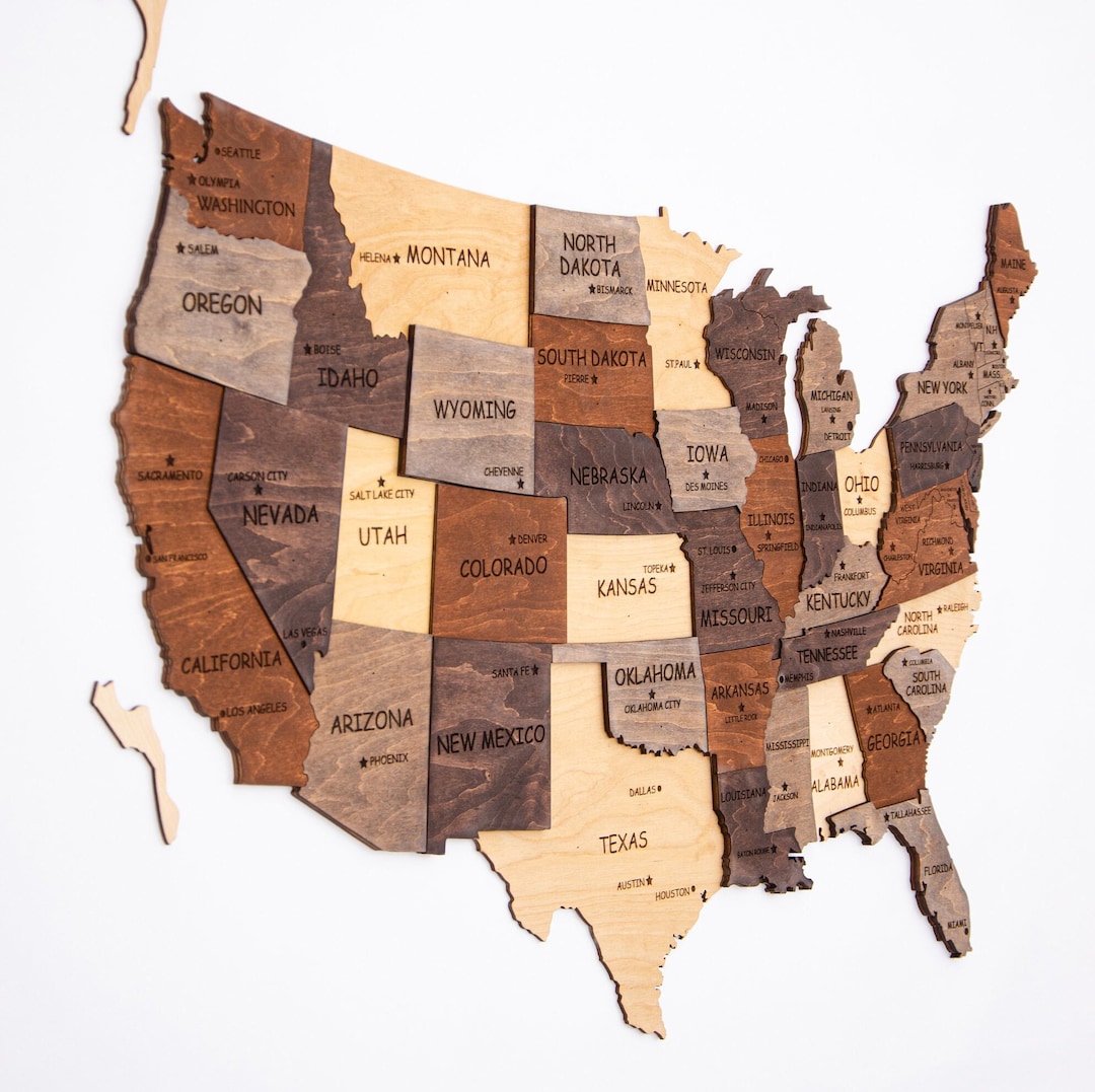 Wall Map Of United States, US Travel Map Push Pin, Enjoy The Wood ...