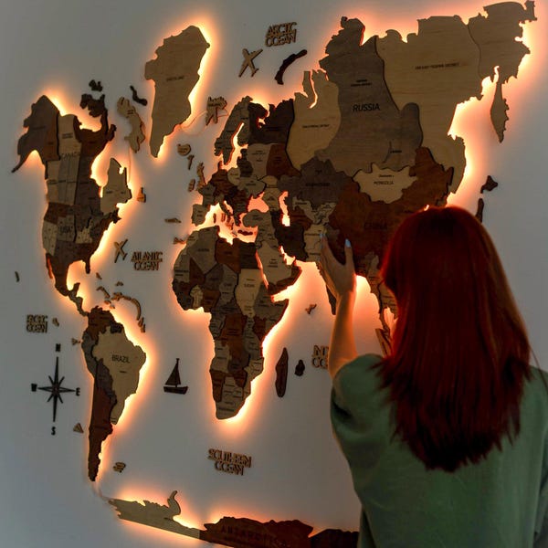 Led World Map - Etsy