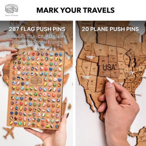 Preppy Wood Wall Decor, Modern Travel World Map, Light Pink Home Decor ...