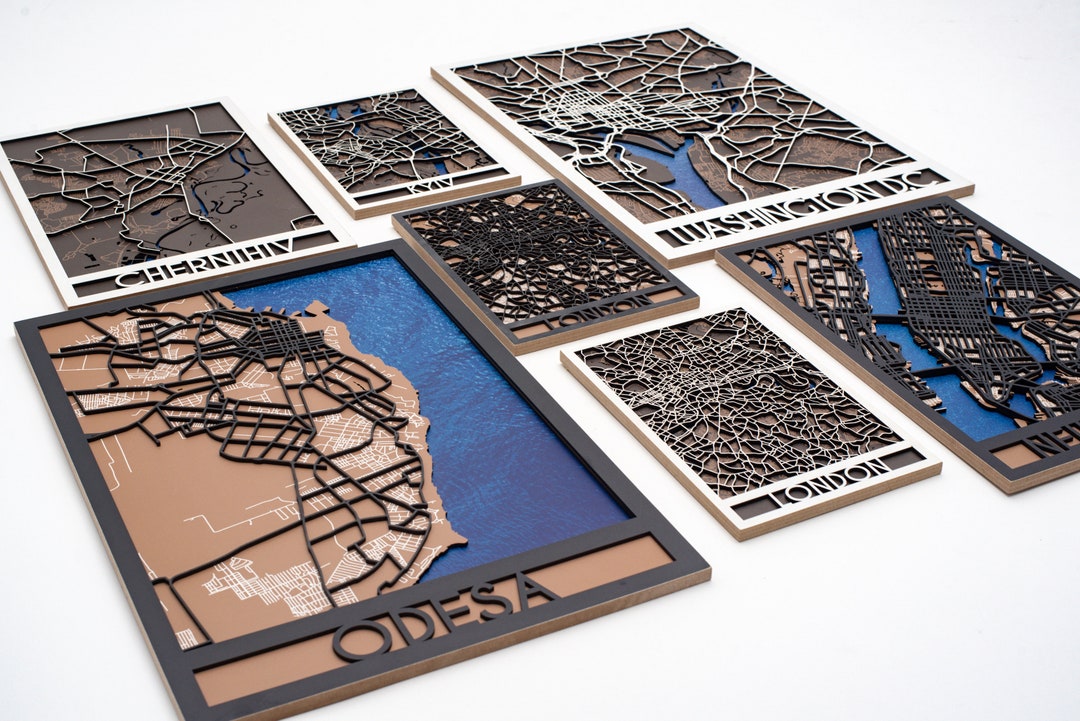 Personalized Map Custom City Map 3D Street Map Art Hometown - Etsy