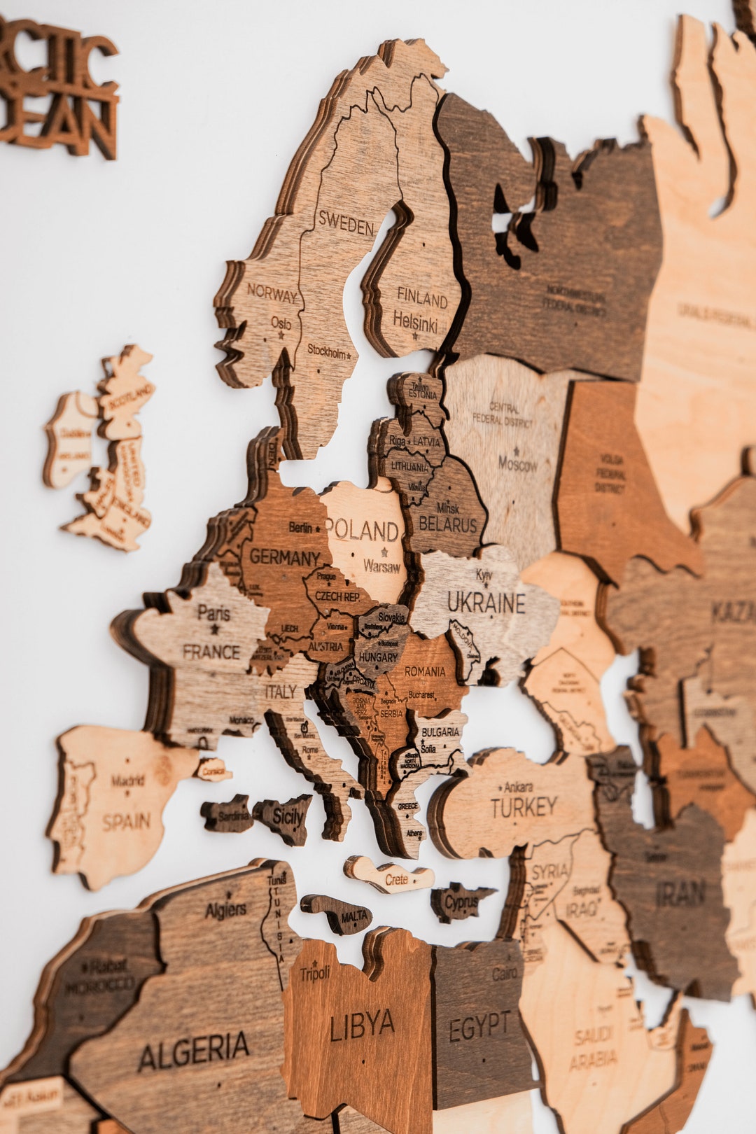 Handmade World Map Holz Weltkarte Home Decor Travel - Etsy