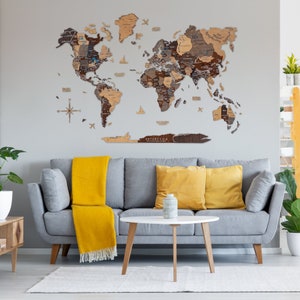 Home Decor Wall Decor, World Map Wall Art, Places You've Been Collect ...