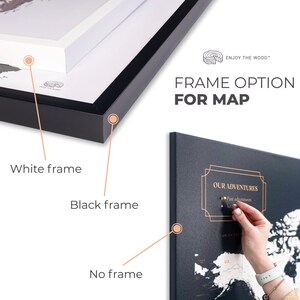 World Map Wall Art, Framed Wall Decor, Canvas Mounted Map, Push Pin Map ...