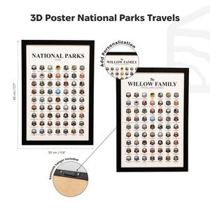 National Parks Tracker Poster, USA Checklist, 3D Wall Decor, Adventure ...