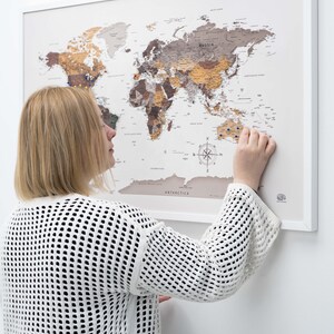 Large Detailed Travel Map, World Map Visited Countries, Pin Board ...