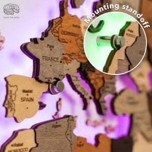 Wooden World Map With LED Backlighting, Wall Art LED, Our Travels Map ...