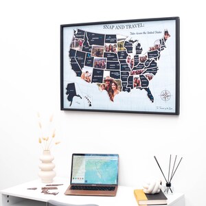 Personalized Gift USA Photo Map 50 States Travel Map DIY Gift Framed ...