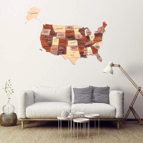 Friends Housewarming Gift Map of United States US Map Art - Etsy