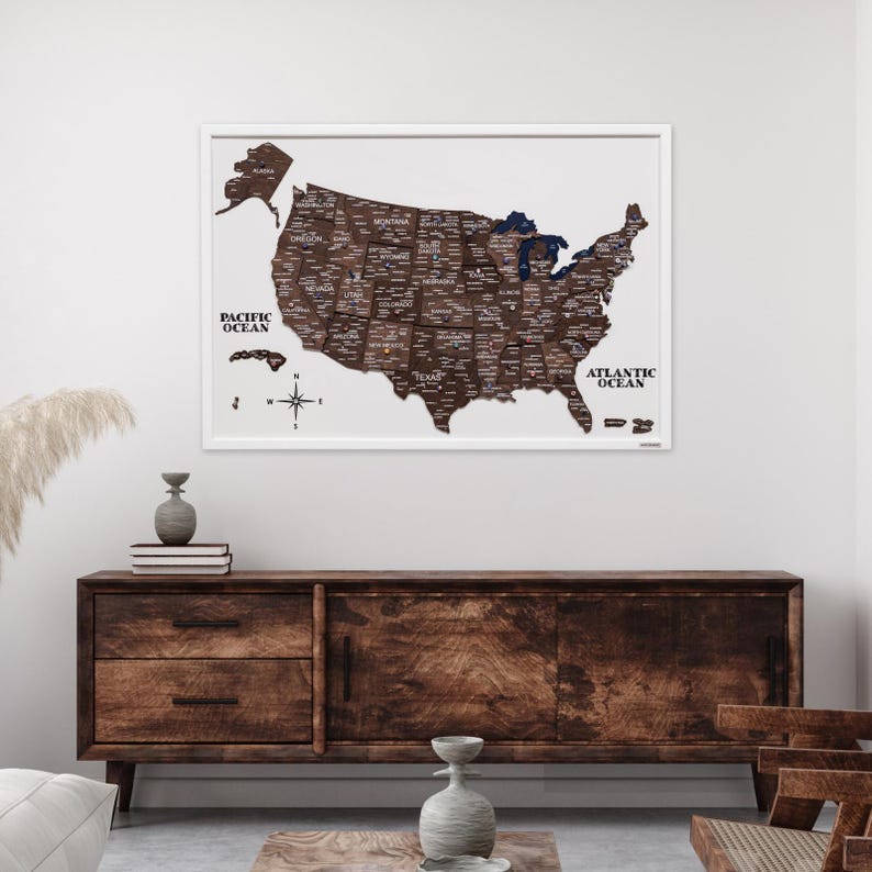 US Push Pin Map, Family Travel Map, States Visited Map, Adventures ...