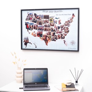 US Photo Map, Personalized Gift for Family, Travel Map USA Photo ...