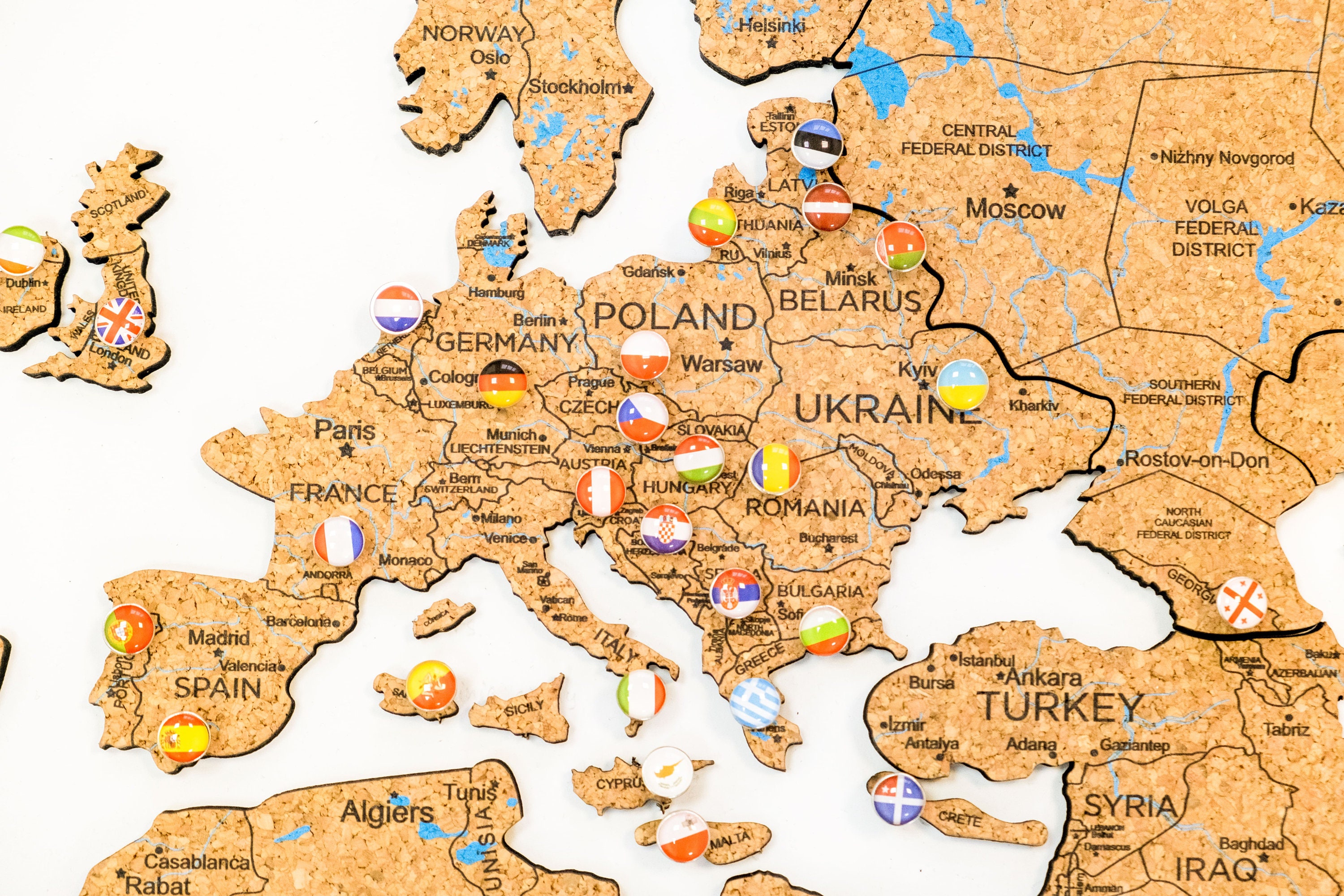 Cork Map With Pins Map Cork World Map Cork Board World Map | Etsy