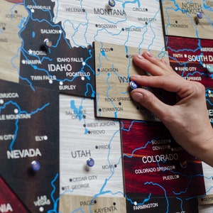 Travel Tracker Map US Map Push Pin Wall Decor Personalized - Etsy