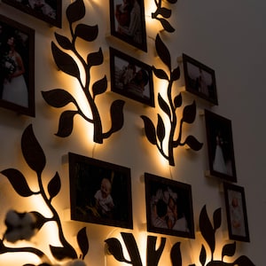 Large LED Family Tree Wall Art, Custom Family Photo Collage, Family ...
