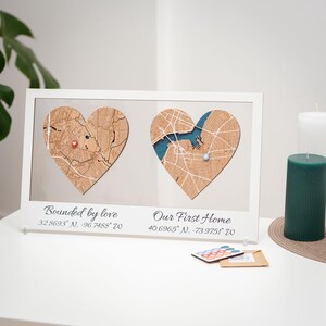 Heart City Map Print With Coordinates, Personalized Gift for Couple ...