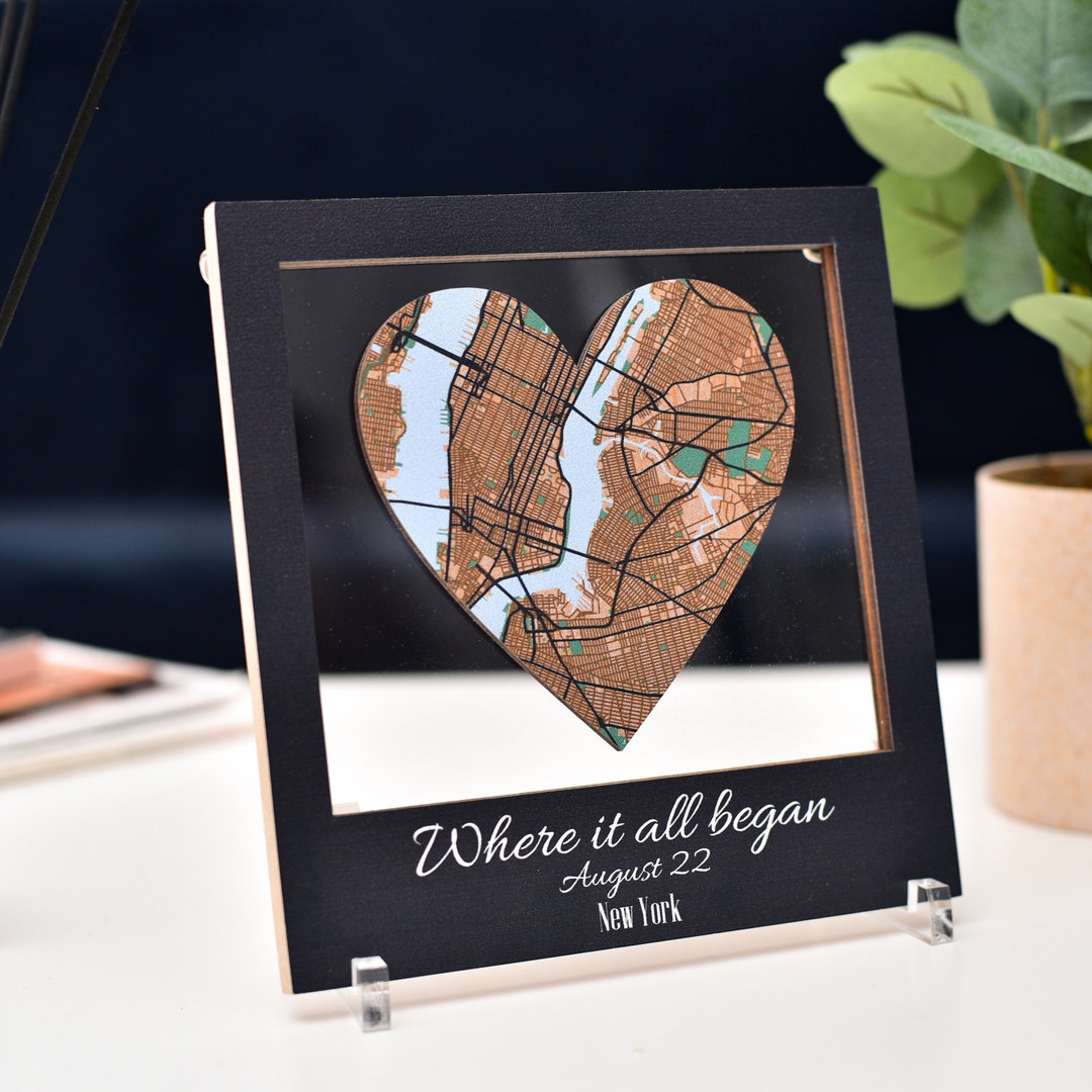 Personalized Map Where It All Began, Wedding Anniversary Gift for ...
