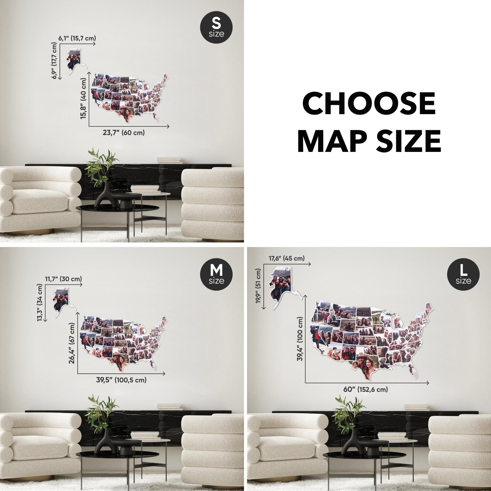 United States Map Wooden, Photo Wall Decor, Personalized Gift for ...