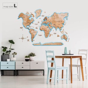 LED Wall Decor, Illuminated World Map Wall Art, Travel Map of the World ...