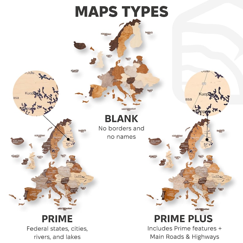 Visited European Countries Map, Rustic Home Apartment Decor ...