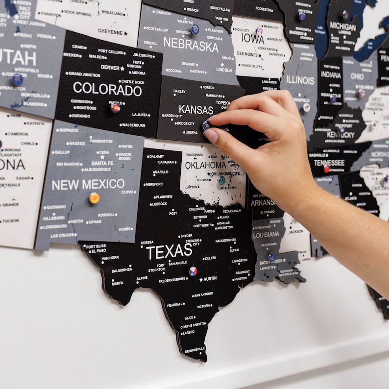 US Push Pin Map, Family Travel Map, States Visited Map, Adventures ...
