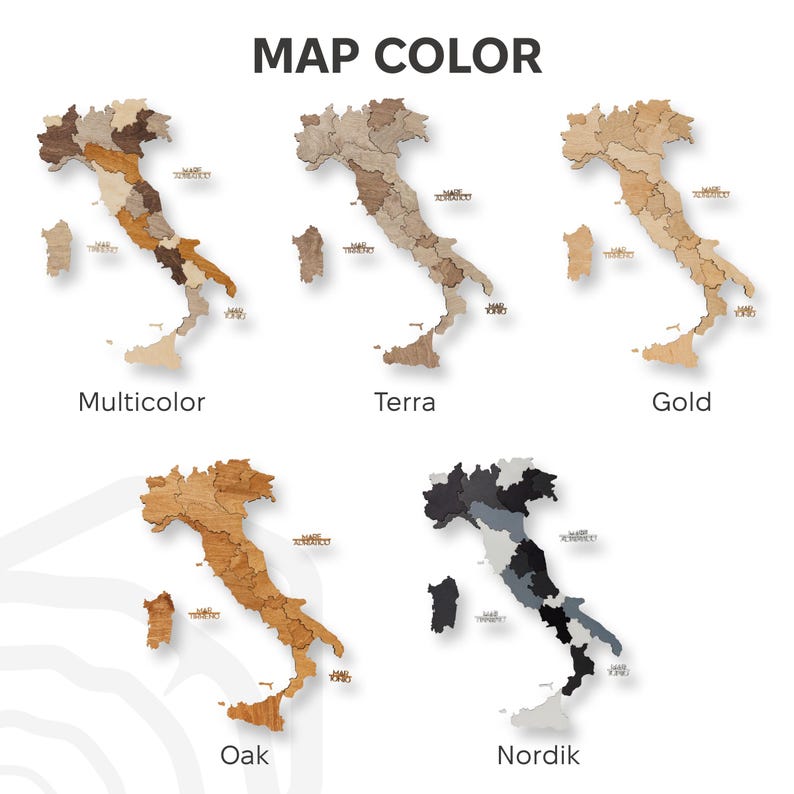 Italy Travel Wall Map, 3D Wooden Map of Italian Provinces, Unique Gift ...