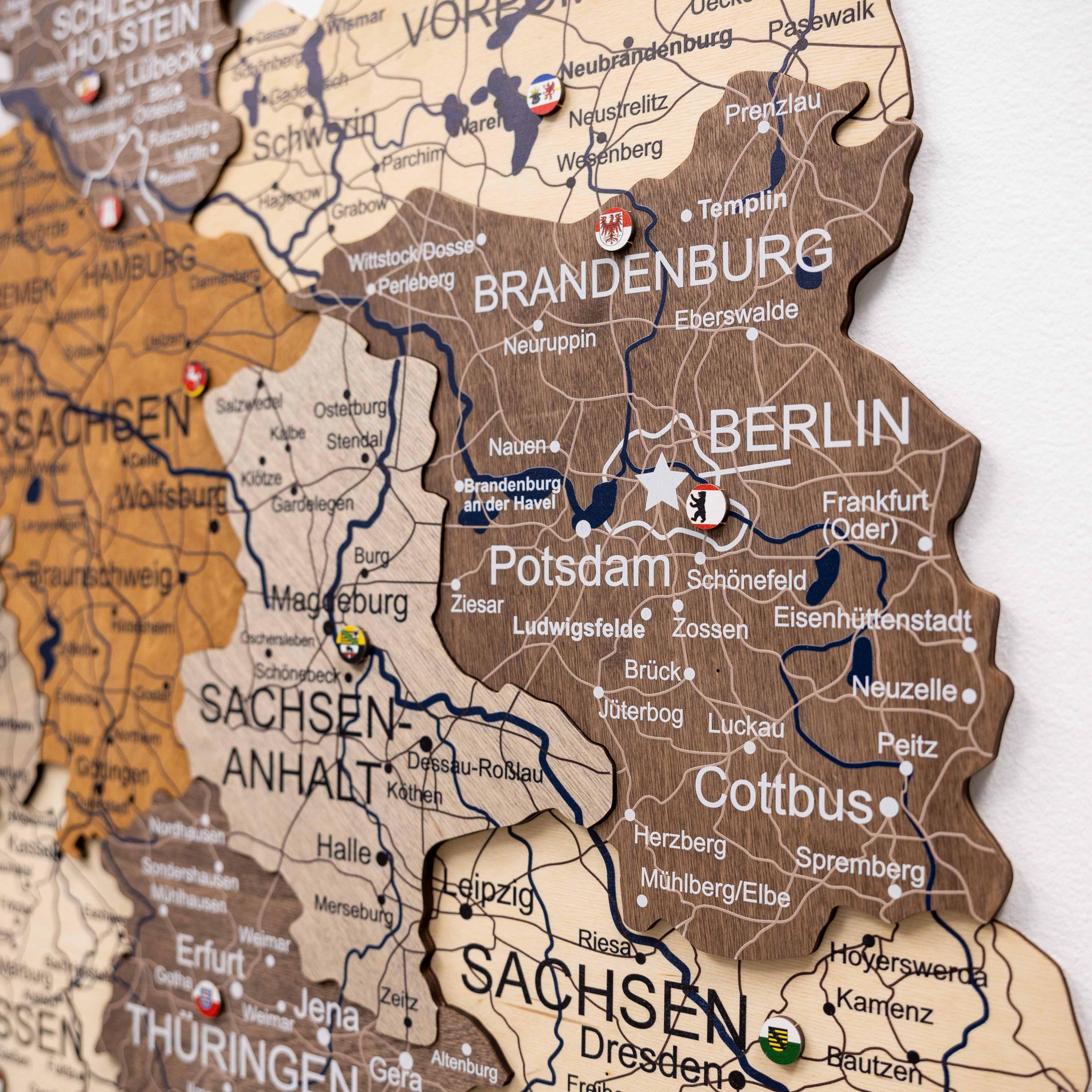 Germany Wall Map, Deutschland Map, Holzkarte, Gifts for Home, Wooden ...