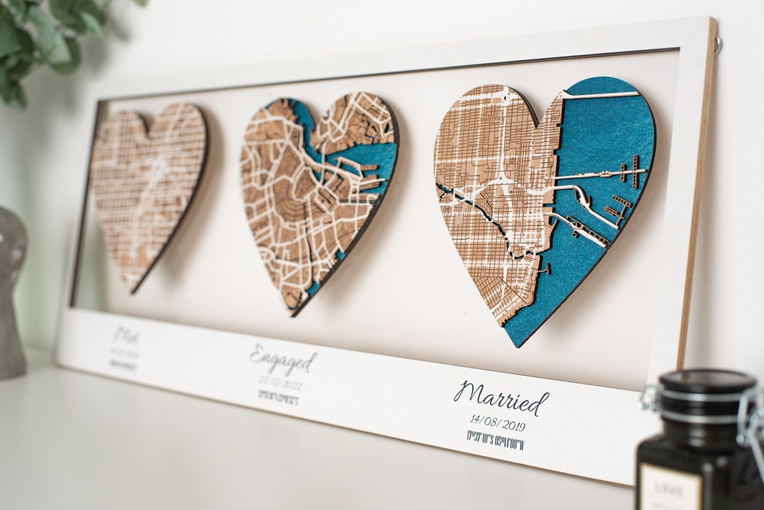 Custom Location Map Heart Design, Your City Map, Home Decor, Hometown ...