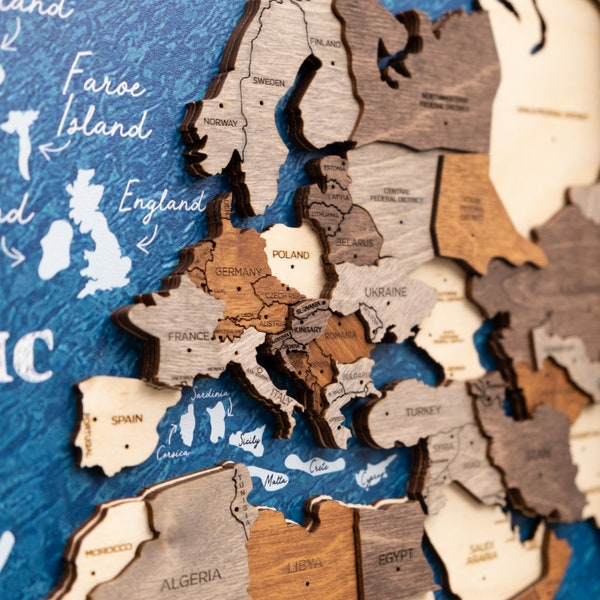 Rustic World Map - Etsy