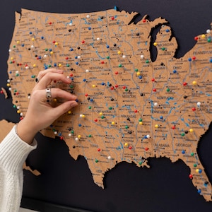 US Push Pin Map, Family Travel Map, States Visited Map, Adventures ...