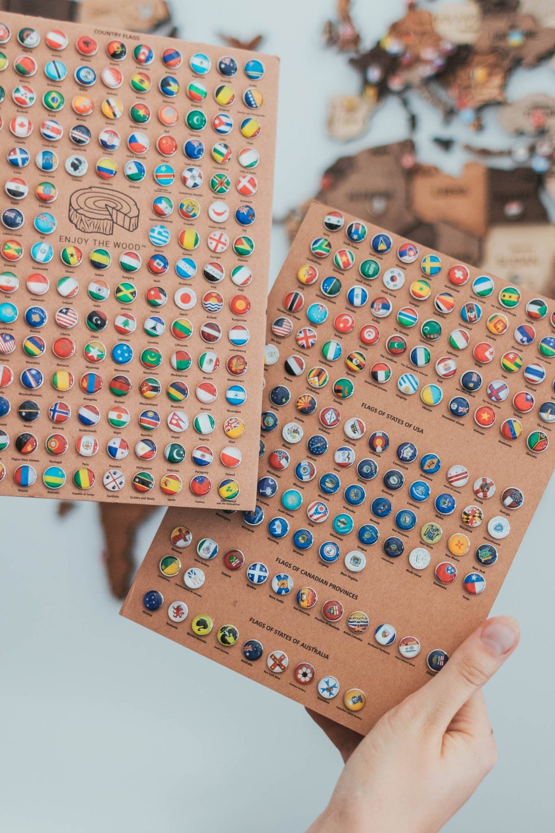 Flags Push Pins for Wood World Map by Enjoy the Wood - Etsy