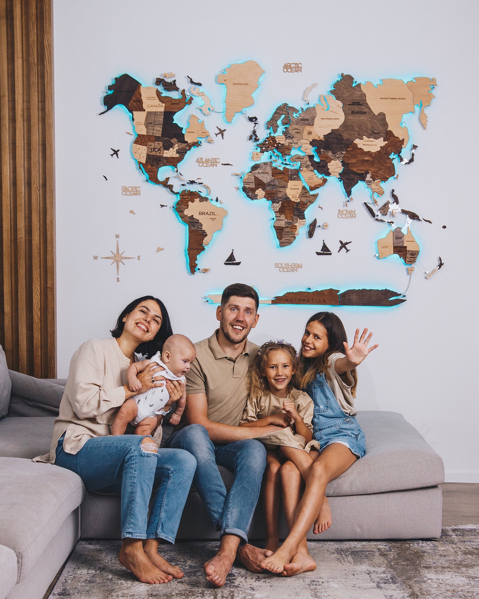 Travel World Map Home Wall Decor Large Wall Art 3D Map of | Etsy