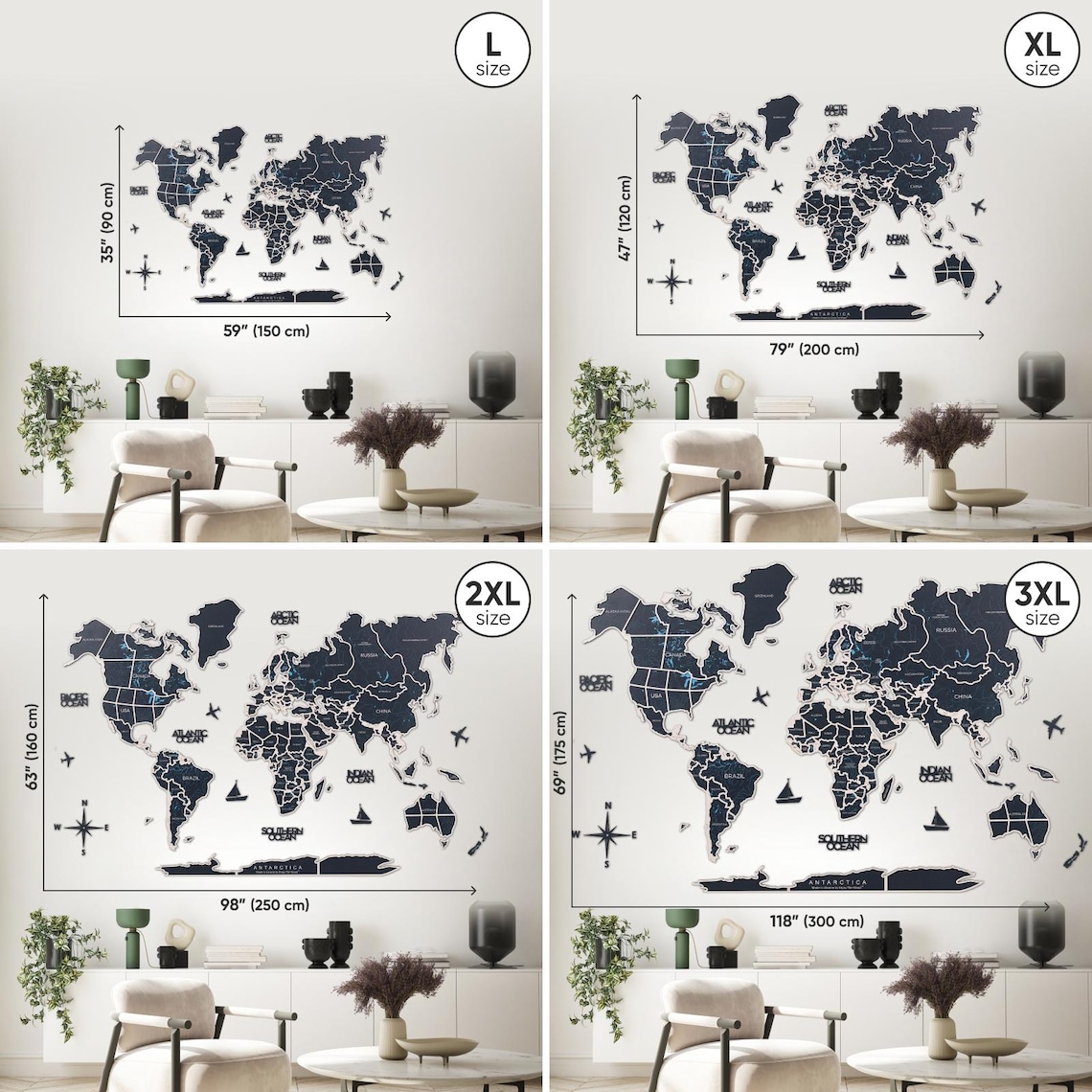 World Map Wall Art, Family Trip Map, Places Visited Map, Couples Travel ...