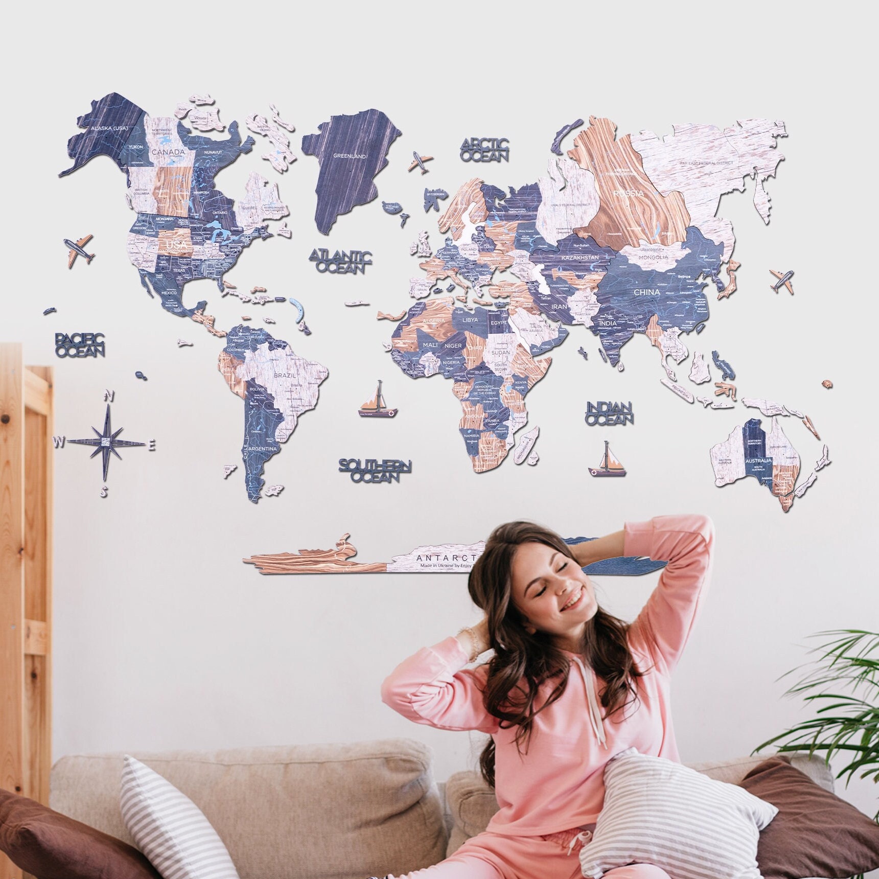 Colorful World Map For Kids