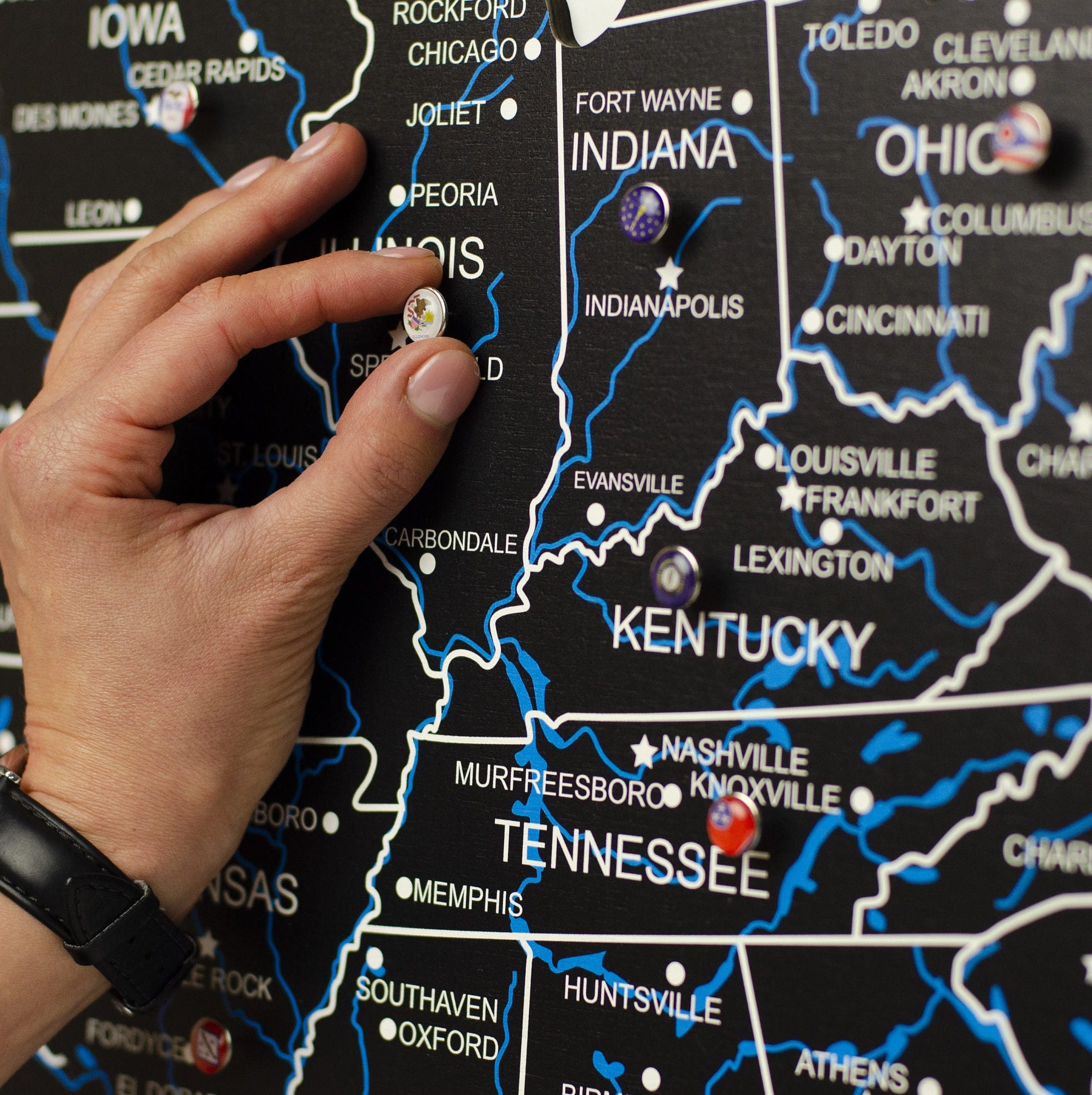 Black Map of United States USA Map Art Home Wall Decor - Etsy