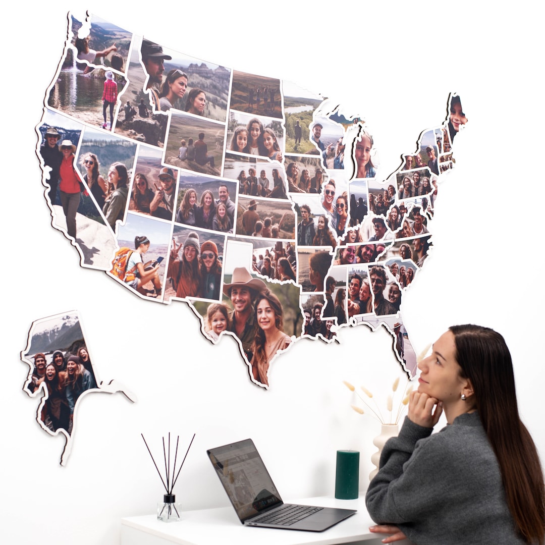 Personalized Map of United States, 50 States Photo Map, Travel Map ...