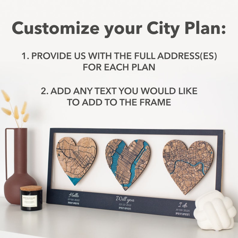 Personalized City Map, Wooden Wall Map, Custom City Plan, Home Decor ...