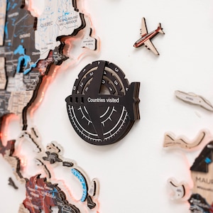 Wooden Travel Tracker Wall Decor - Countries Visited Counter - Gifts ...