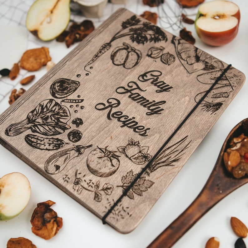 Personalized Mom Gift Wood Recipe Book Custom Cook Book - Etsy