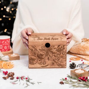Personalized Recipe Box, Custom Recipe Card Box, Recipes Storage ...