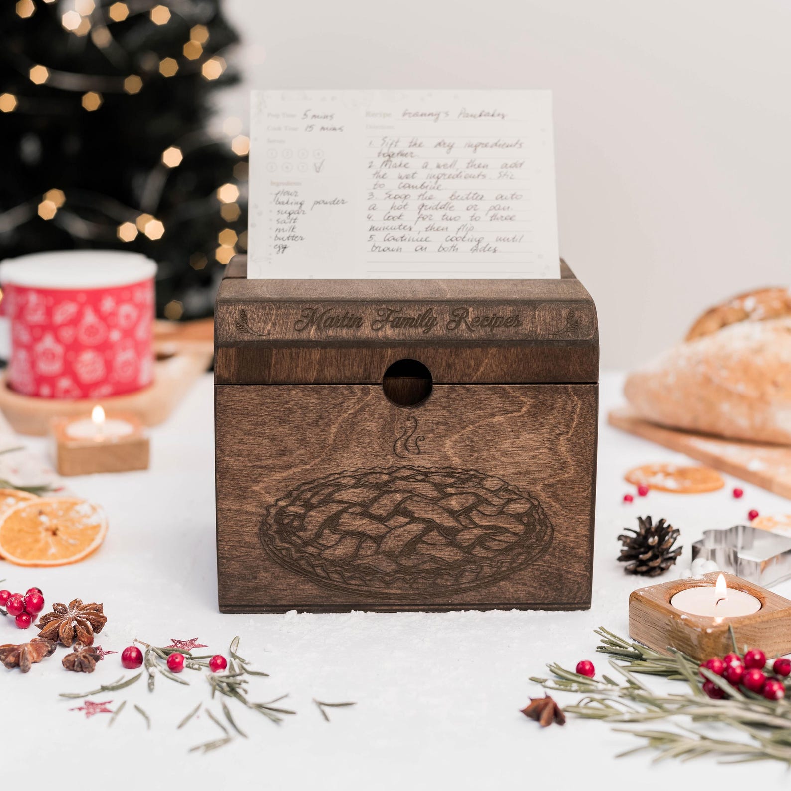 Personalized Recipe Box, Custom Recipe Card Box, Recipes Storage ...