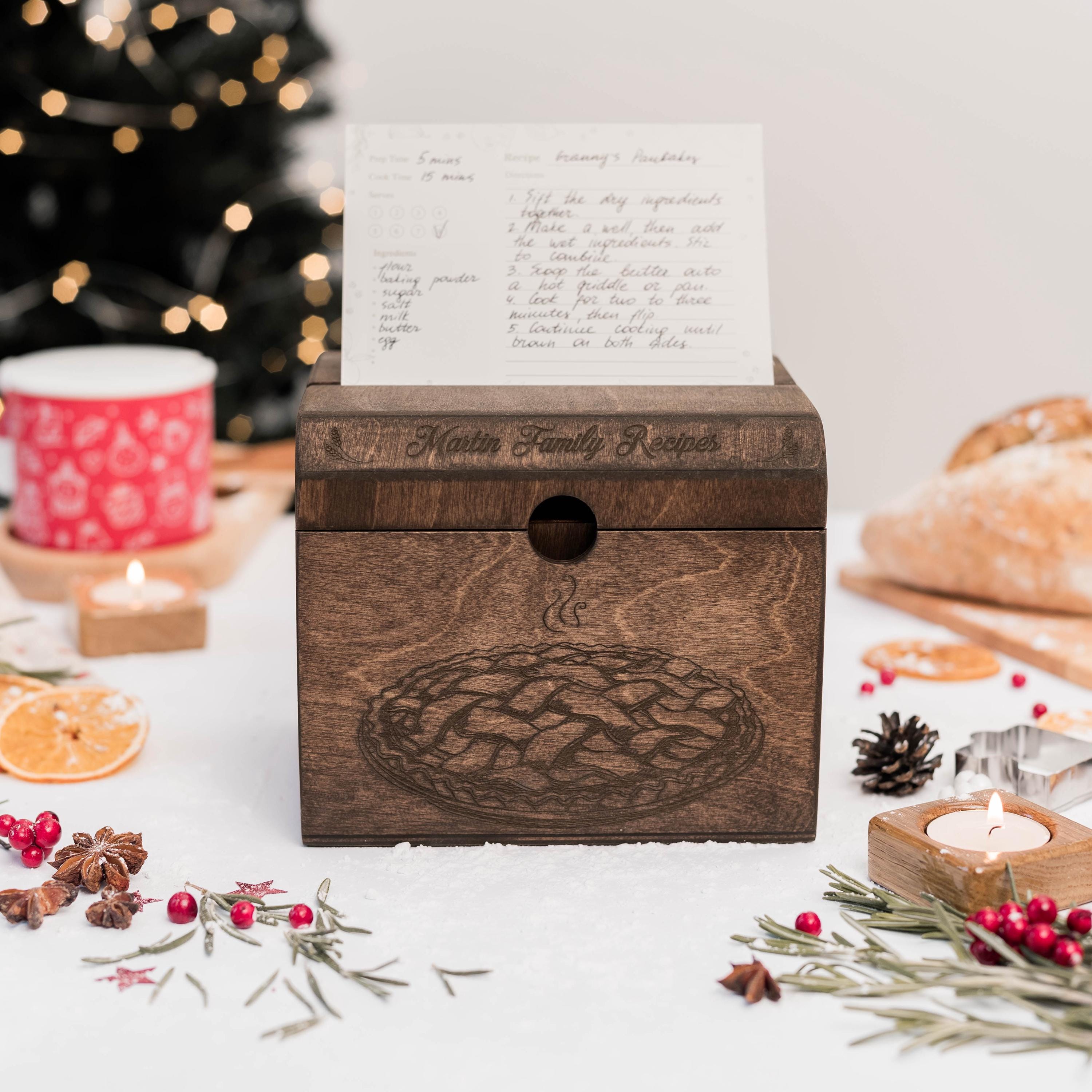 Personalized Recipe Box, Custom Recipe Card Box, Recipes Storage ...