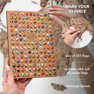 Traveling Map 3D World Map for Wall Adventure Map With Push Pins ...