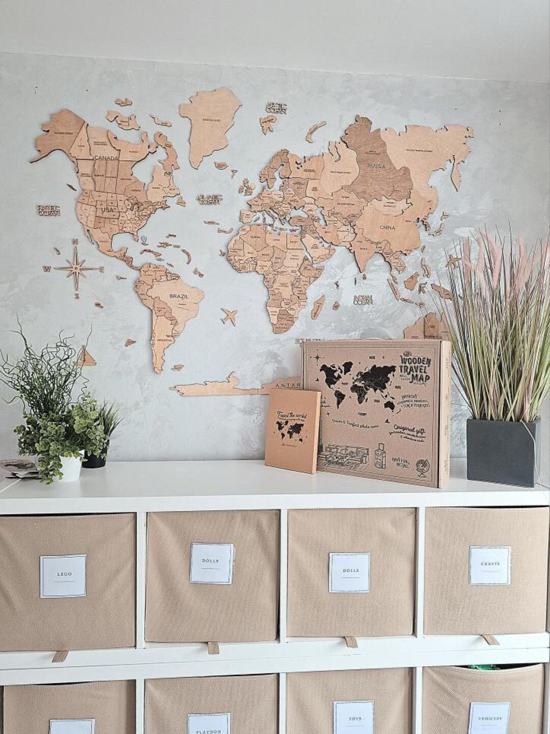 Living Room Wall Decor Wood World Map Large Wall Art Gift - Etsy