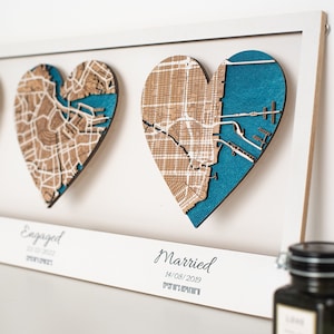 Anniversary Gifts, Personalized Map, Custom Coordinates Map Art ...