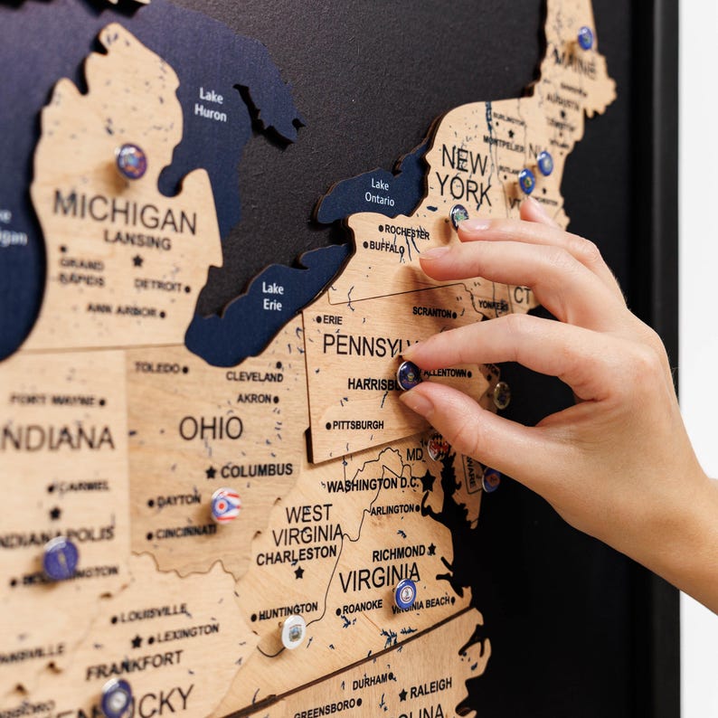 US Push Pin Map, Family Travel Map, States Visited Map, Adventures ...