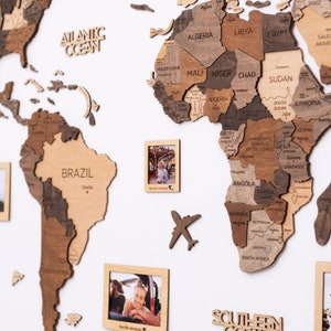 Wooden World Map Wall Art by Enjoy the Wood, Home Decor, Family Gift ...