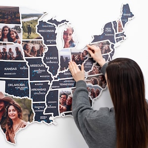 Custom USA Map, 50 States Photo Map, US Picture Map, Travel Memories on ...