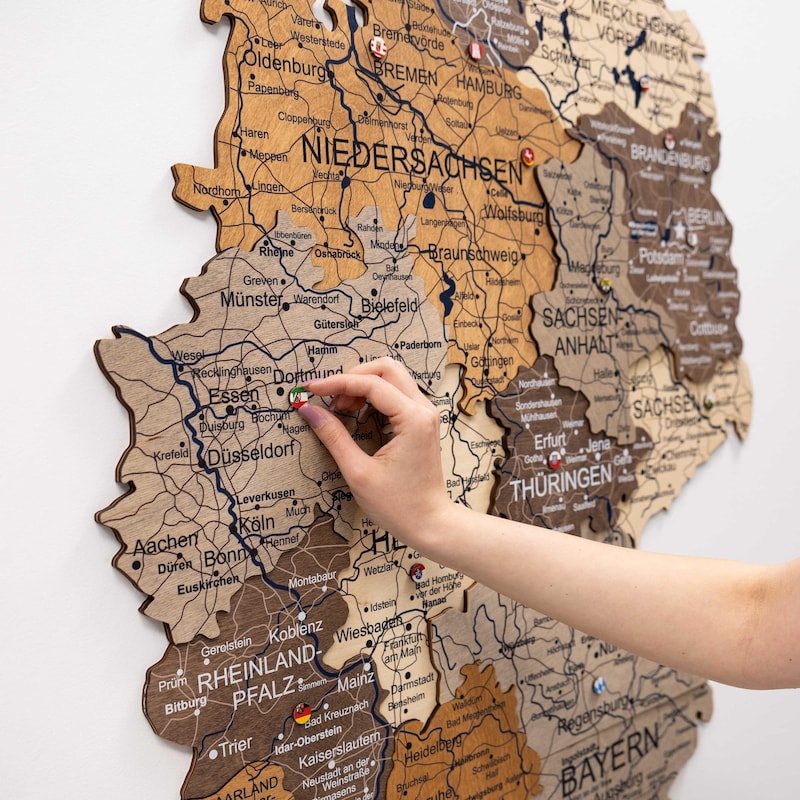 Wood Wall Map of Germany - Etsy