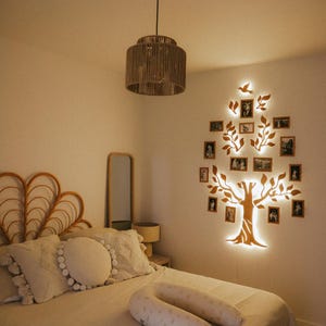 Large LED Family Tree Wall Art, Custom Family Photo Collage, Family ...